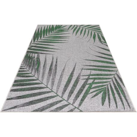 Tapis floral vert intérieur et extérieur plat Elios