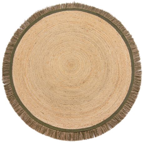Tapis rond jute avec franges naturel Kahana