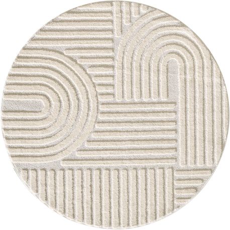 Tapis rond scandinave effet 3D graphique Eve