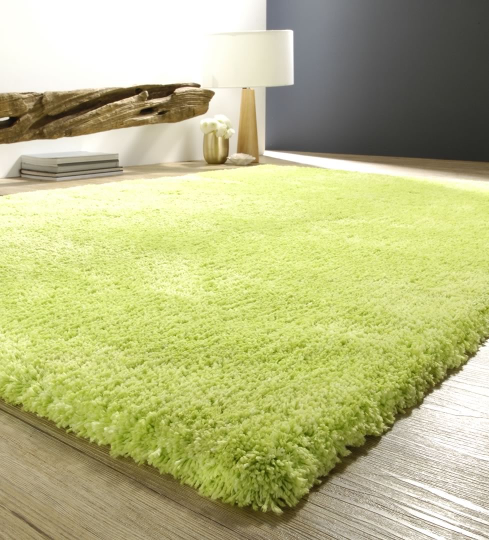 Tapis doux shaggy vert Cosy